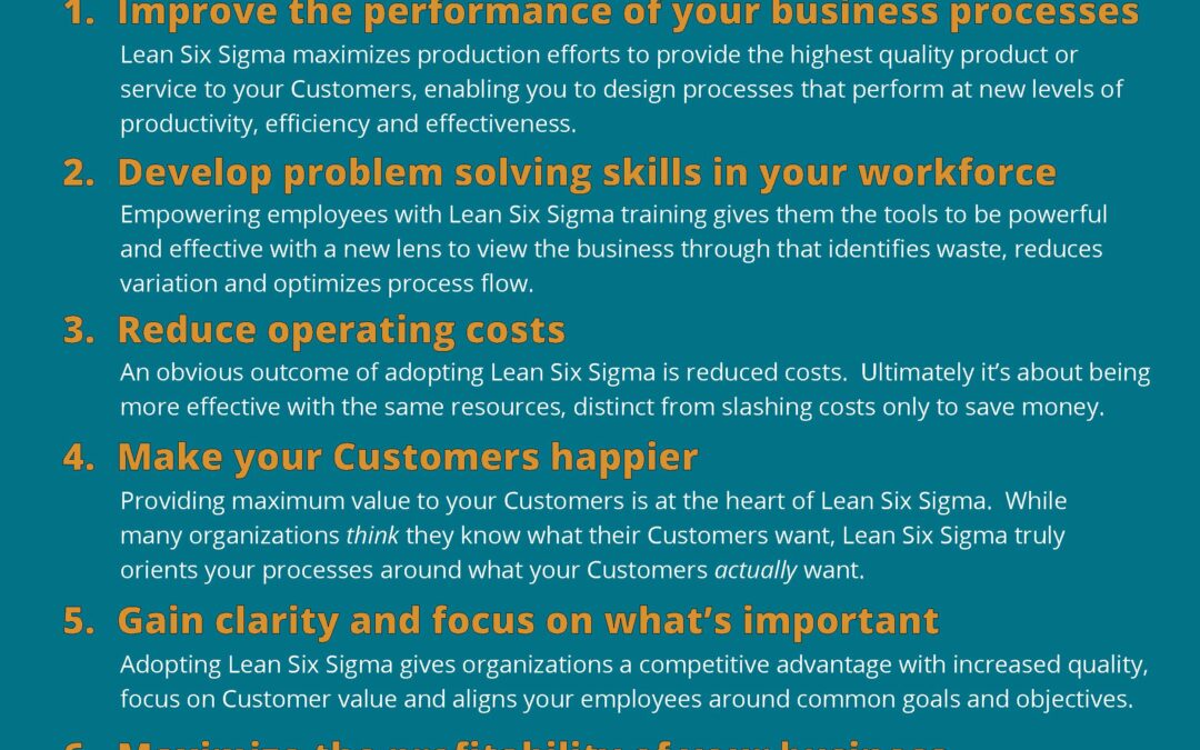 Top 6 Reasons to Adopt Lean Six Sigma | Lean Possibilities