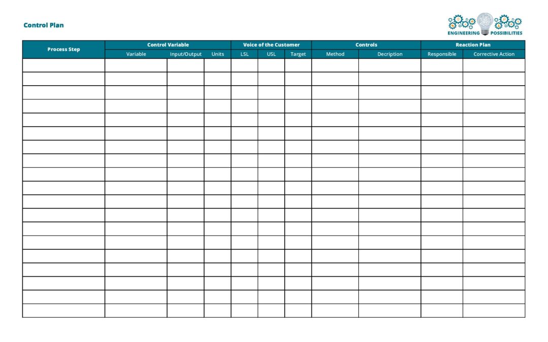 Control Plan Template | Lean Possibilities