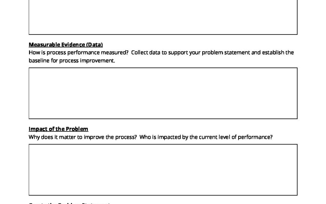 Problem Statement Worksheet | Lean Possibilities